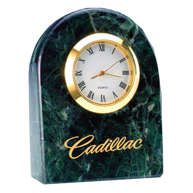 Deluxe Solid Marble Desktop Quartz Clock — CrystalsBuy