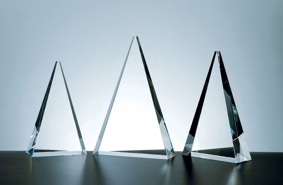 Triangular Tower Optic Crystal Award - Large — CrystalsBuy