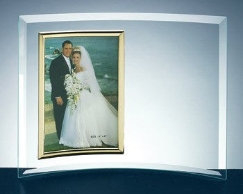 Vertical Curved Jade Glass Gold Photo Frame (Photo size: 8" x 10 ...